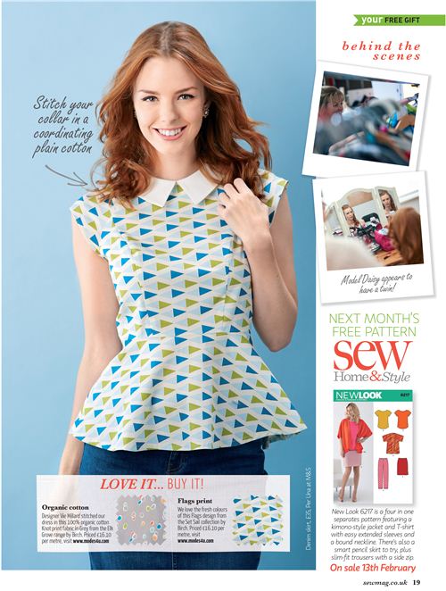 Nuestras telas en la prenda de portada de Sew Magazine | modeS Blog en ...
